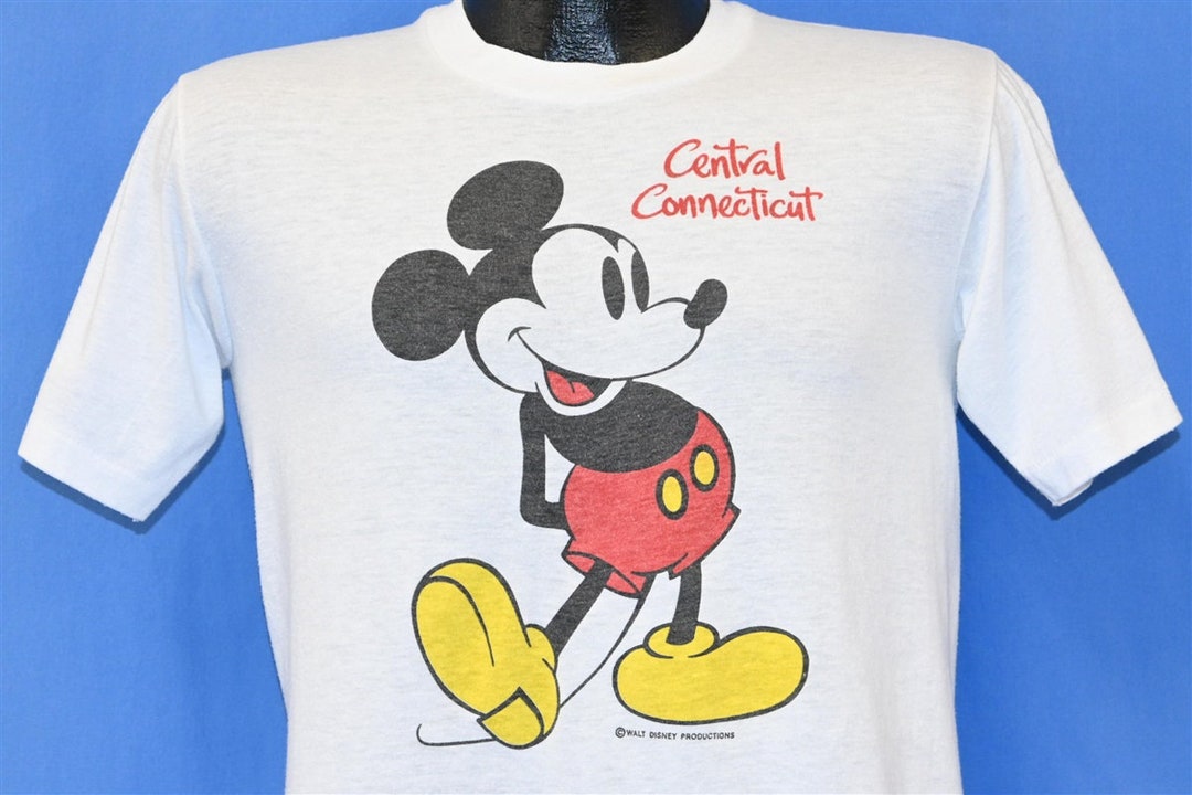 80s Walt Disney Mickey Mouse Central Connecticut White Cartoon T-shirt ...