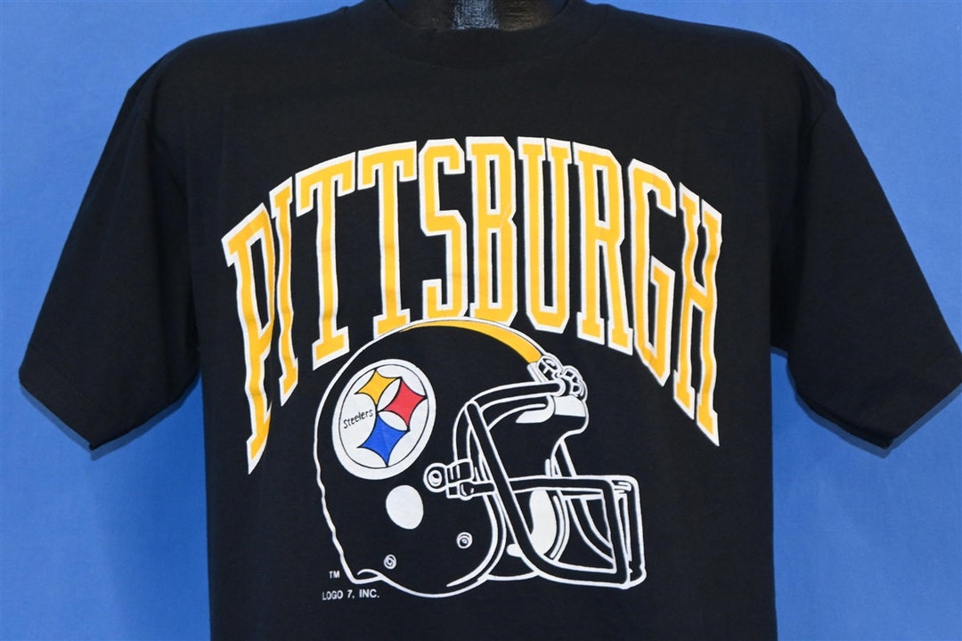 90s Pittsburgh Steelers Football Team NFL Helmet Steelmark T-shirt ...