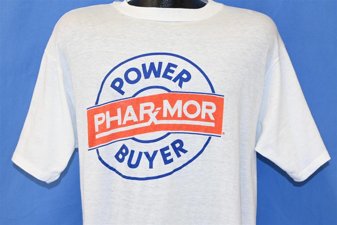 80s Phar-mor Pharmacy Logo Power Buyer Drug Store White T-shirt Large ...