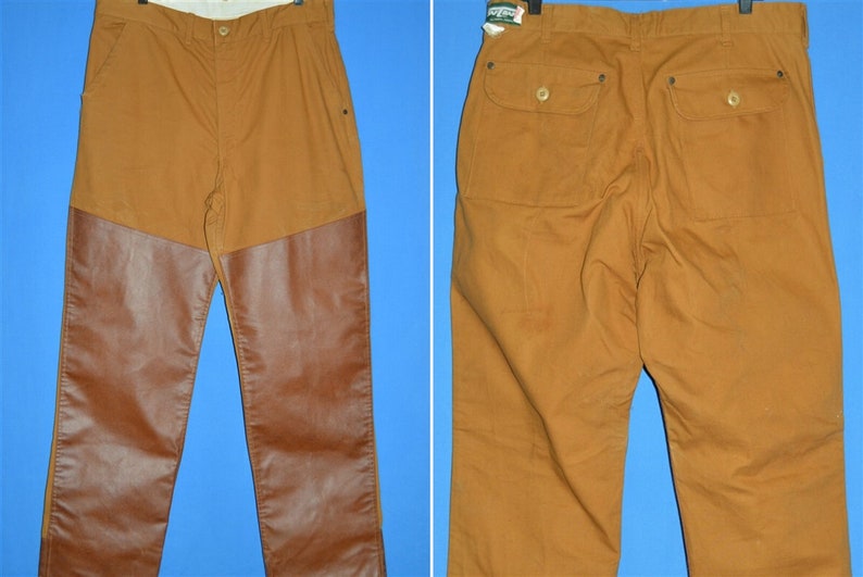 80s Saf T Bak Faux Leather Front Heavy Cotton Pants Size 37 - Etsy