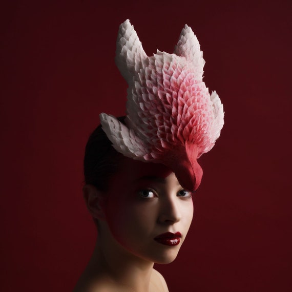 Turtle Fascinator Tortoise Headpiece Silk Red and White - Etsy UK