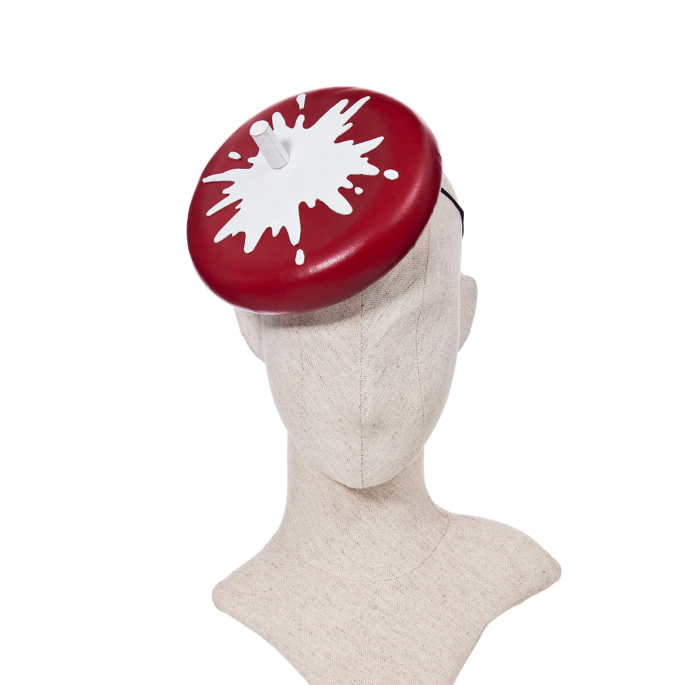 Mini Red Beret, Red and White Round Fascinator 50% OFF- ON Sale - Etsy
