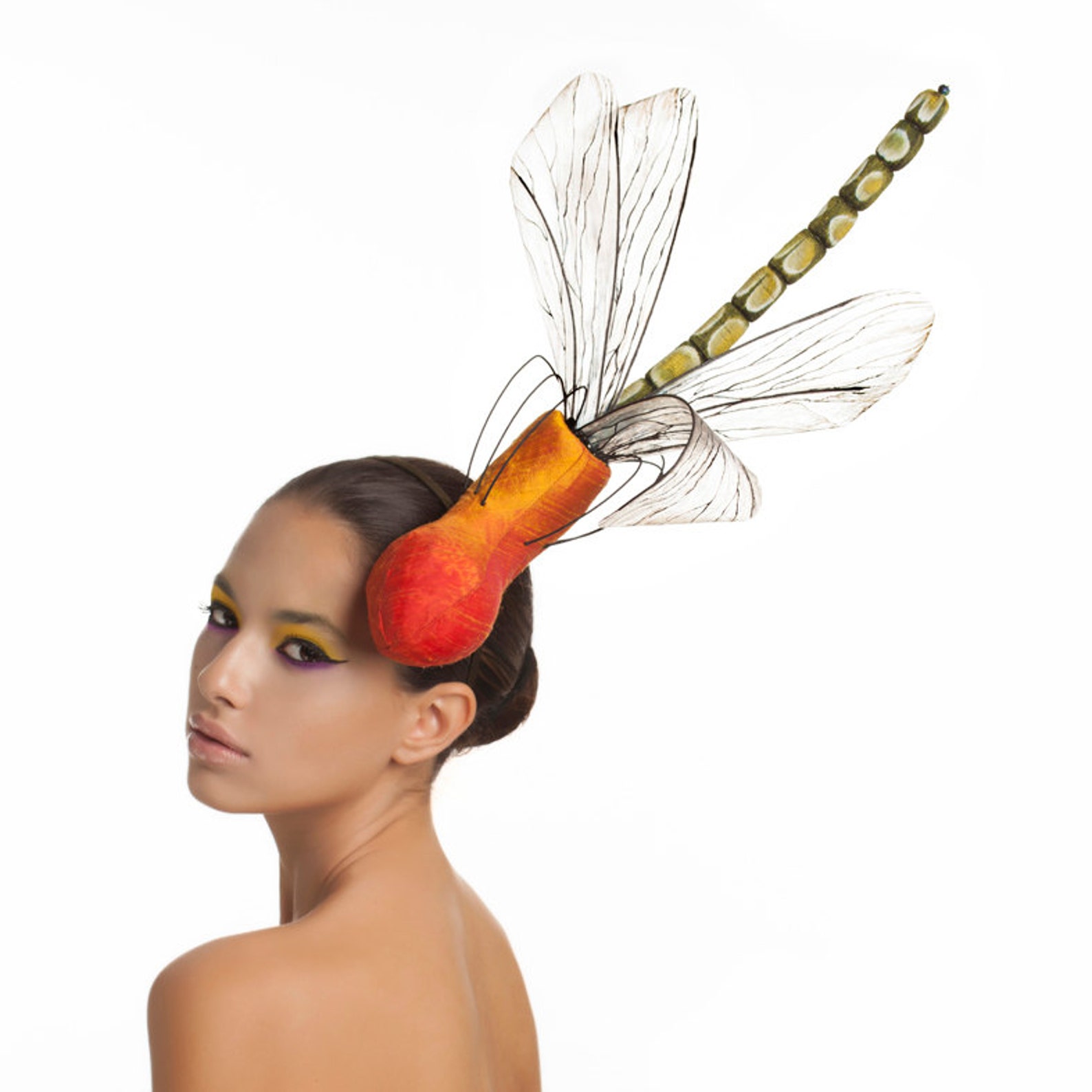 Dragonfly in Raw Silk Pitcher Plant, Carnivorous Plant Headpiece - Etsy