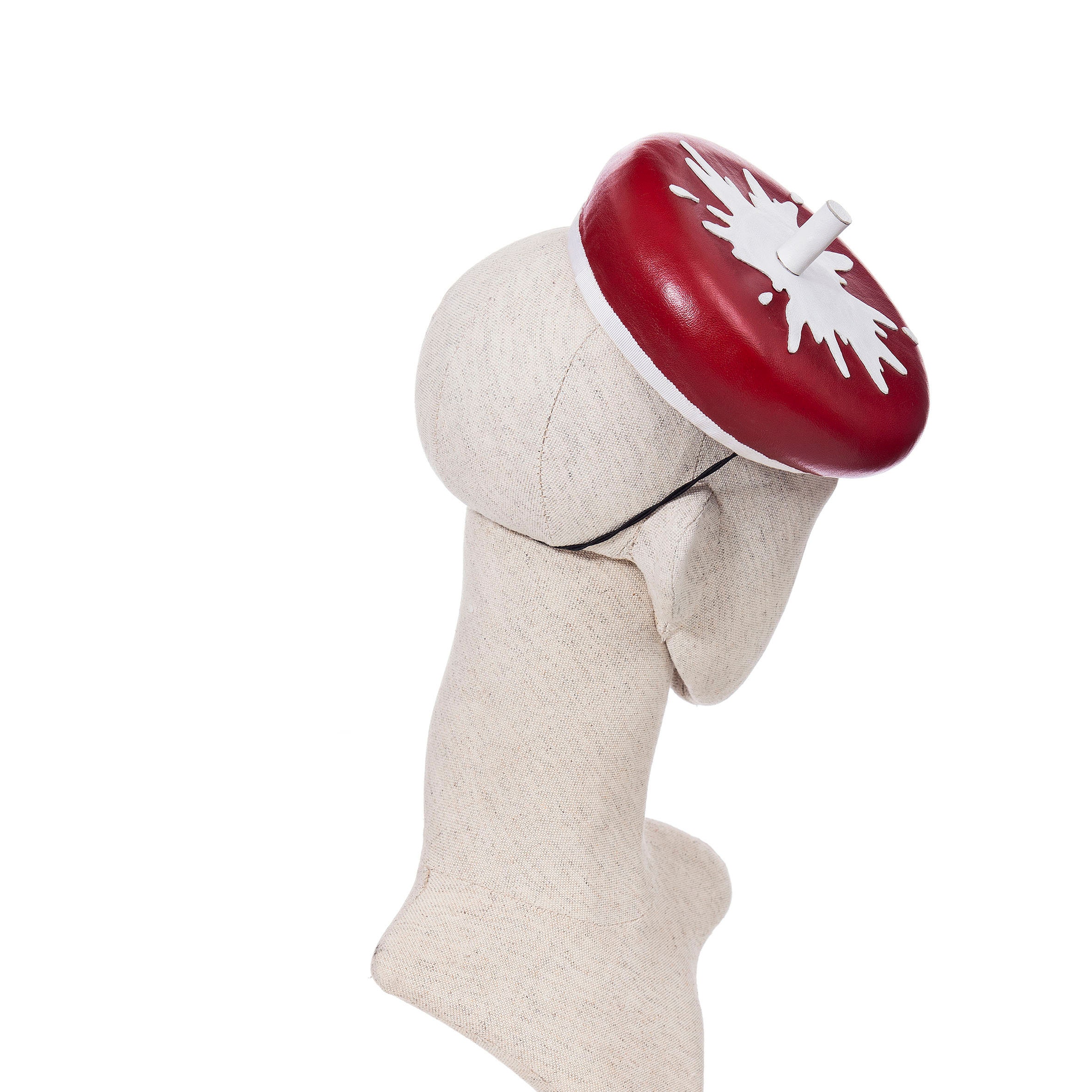 Mini Red Beret, Red and White Round Fascinator 50% OFF- ON Sale - Etsy