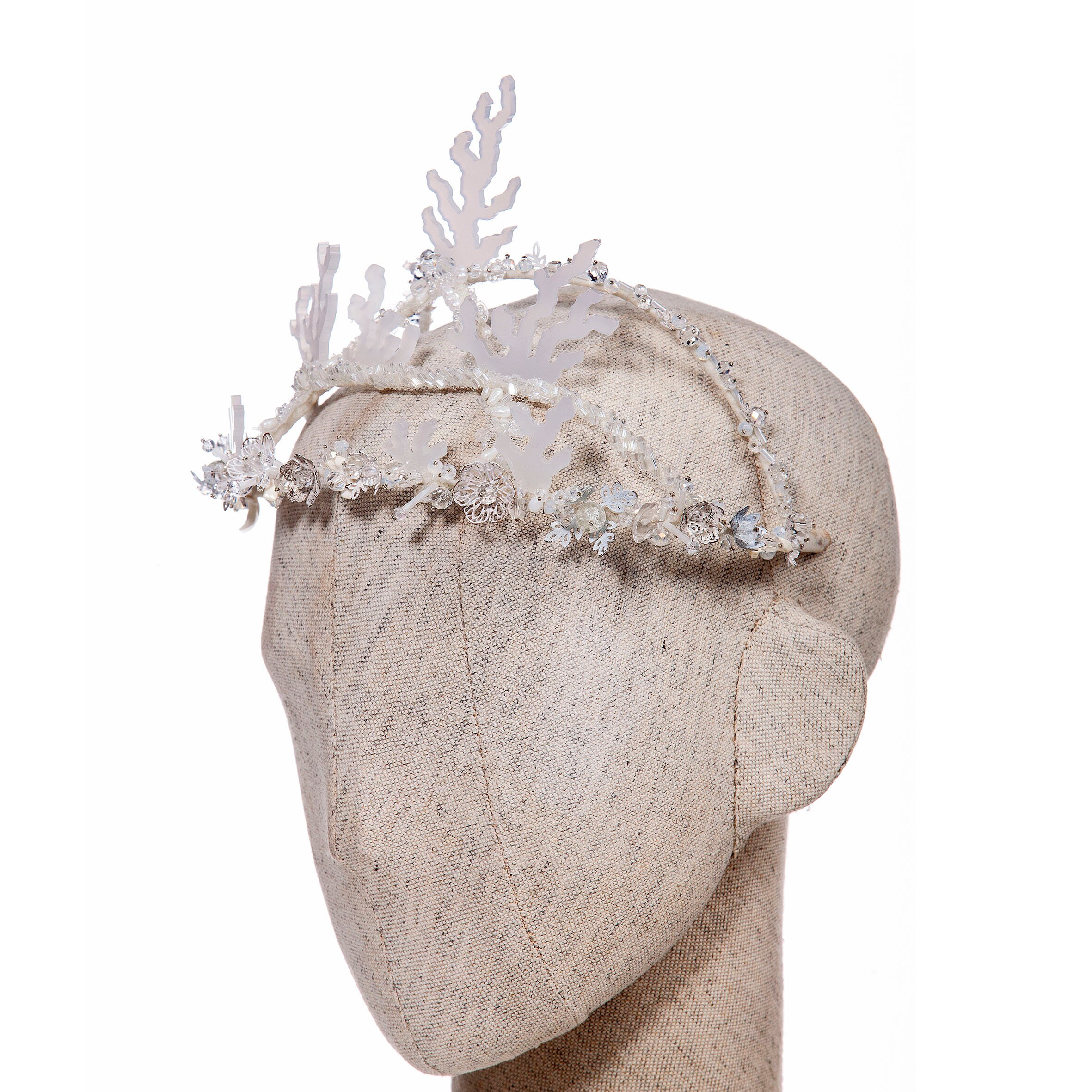 Coral Inspired Headband, Hand Embroidered Wedding Crown, Laser Cut ...