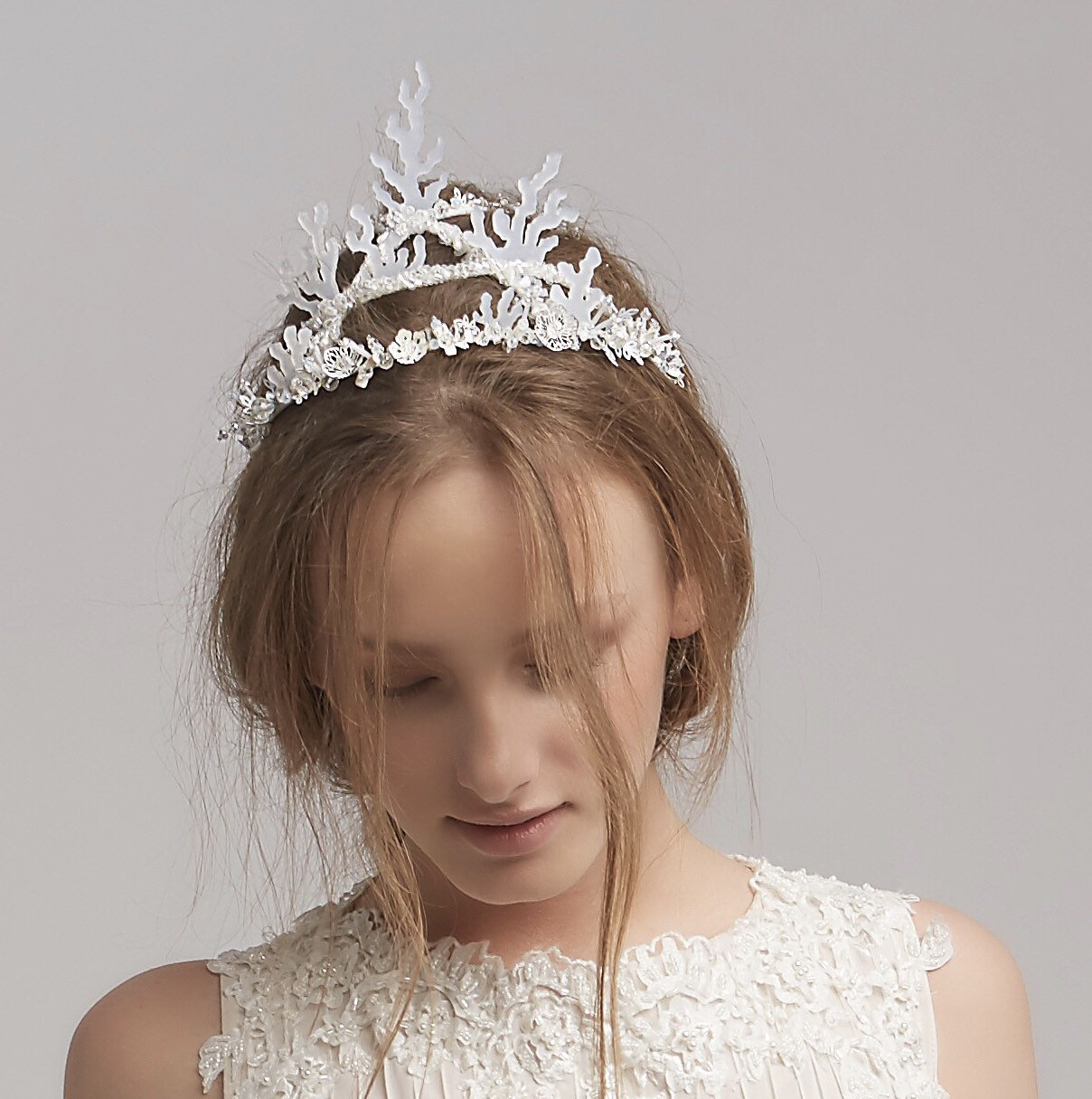 Coral Inspired Headband, Hand Embroidered Wedding Crown, Laser Cut ...