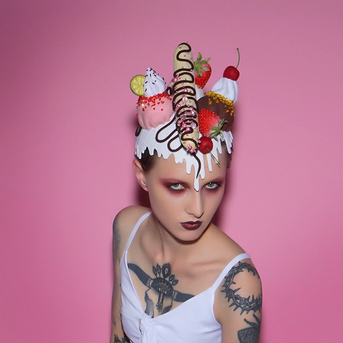 Sunday Ice Cream Fascinator Banana Split Hat - Etsy
