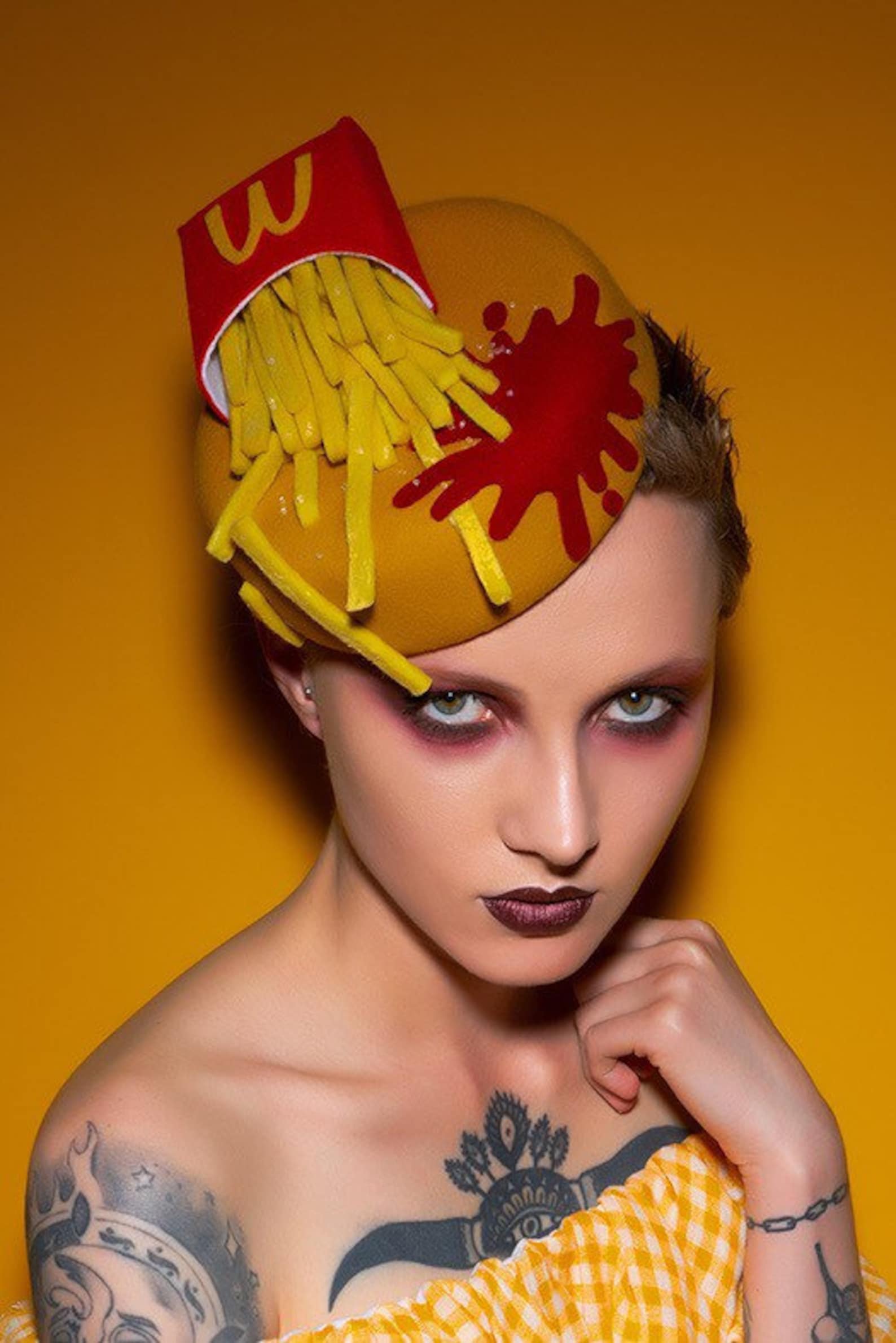 Mc Donalds French Fries Headpiece, Fast Food Fascinator, Ketchup and ...