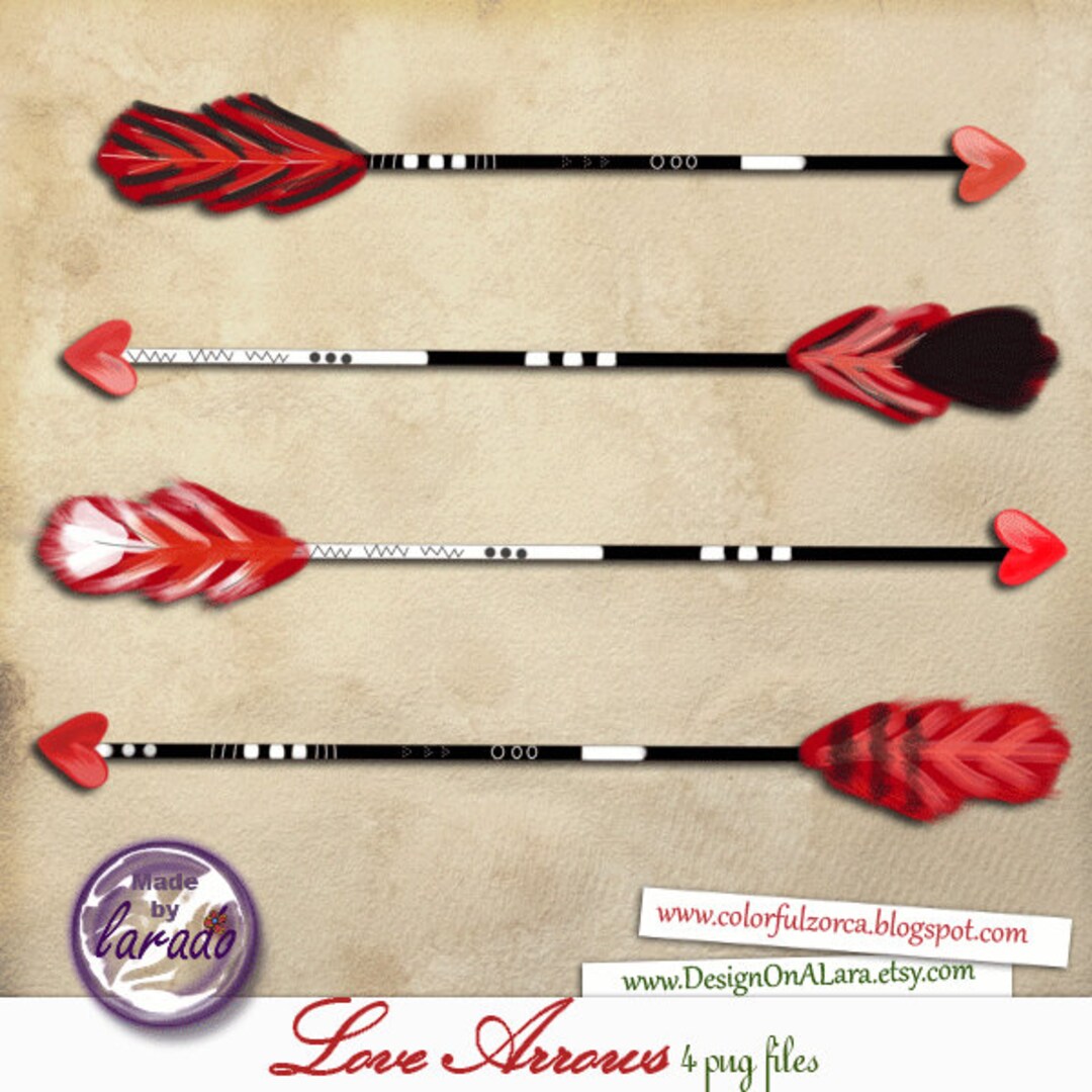 Love Arrows, Handdrawn Arrow Clip Art, Love Tribal Digital Arrows, Love ...
