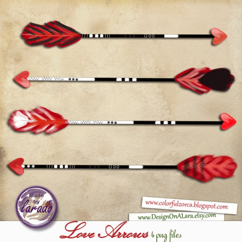 Love Arrows, Handdrawn Arrow Clip Art, Love Tribal Digital Arrows, Love ...