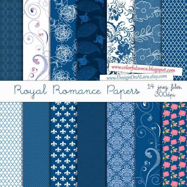 Royal Blue Scrapbook Paper