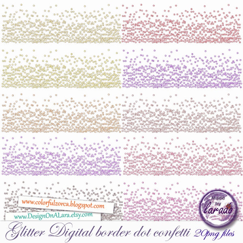 Glitter Digital Border Dot Confetti, Glitter Borders, Glitter Confetti ...