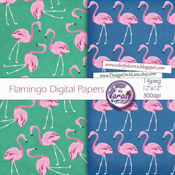 Flamingo Digital Papers Flamingo Colors Canvas Patterns - Etsy