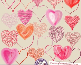 Love Doodles Digital Clipart Set - Etsy