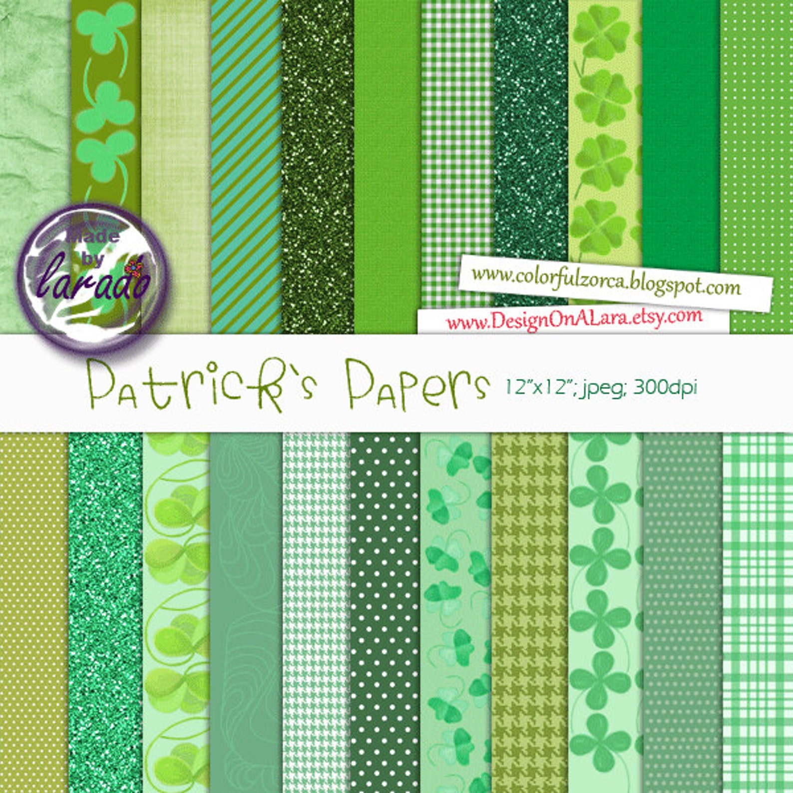 St Patrick Day Digital Papers Irish Scrapbooking Paper Pack - Etsy