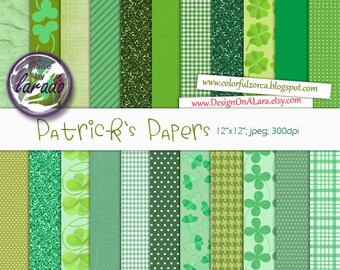 St. Patrick's Day Digital Paper Scrapbook Papers - Etsy