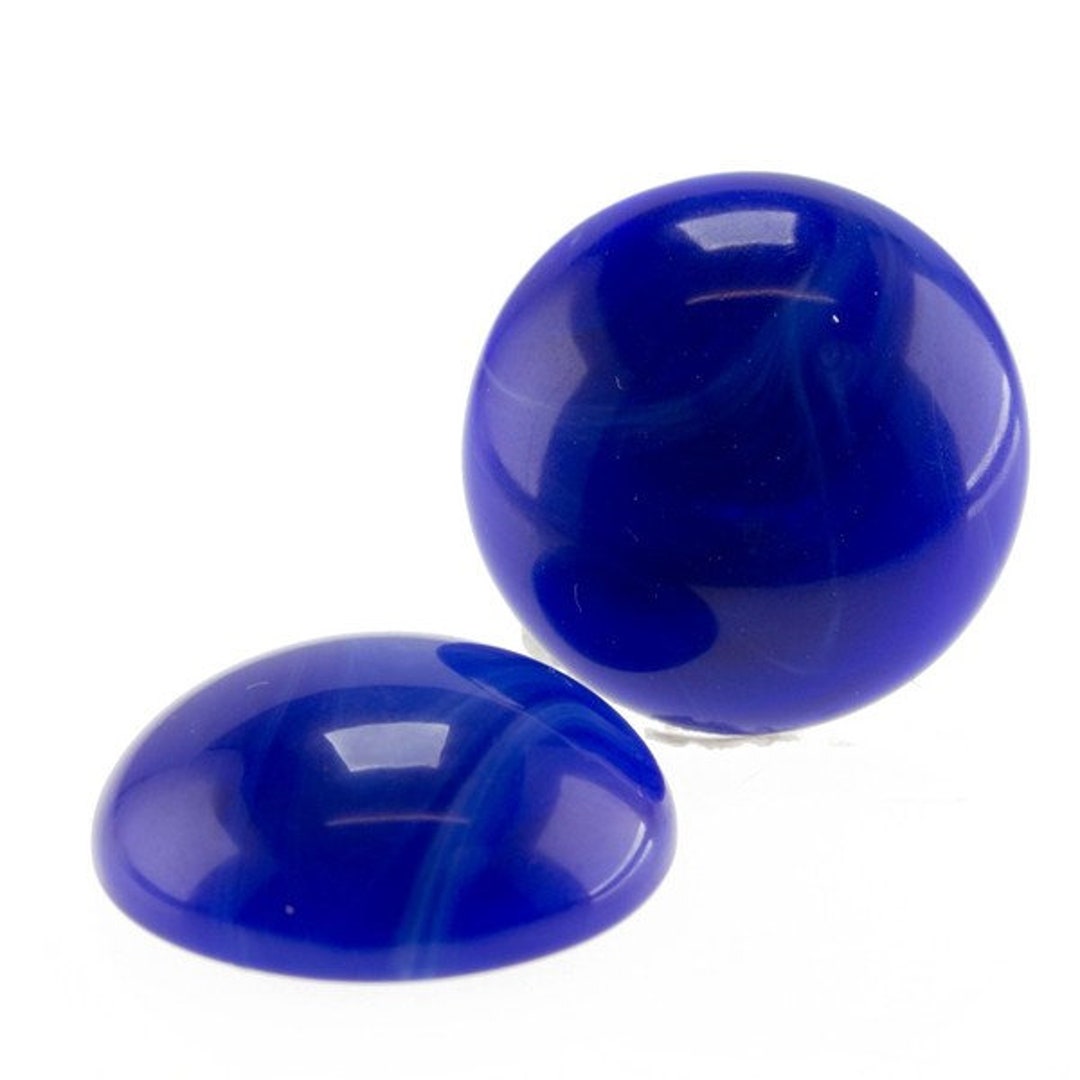 22mm Round Cabochon in Royal Blue 2pcs - Etsy