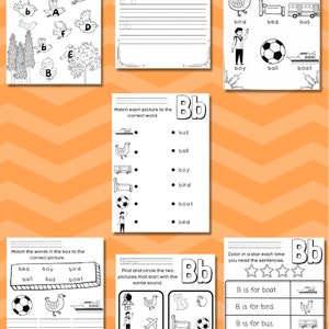 Letter Bb Worksheets Alphabet Phonics Unit Literacy Kindergarten 1st ...