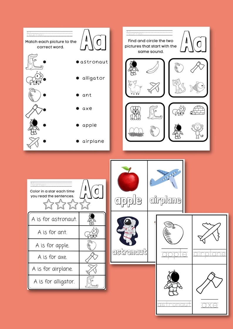 Letter Aa Worksheets Alphabet Phonics Unit Literacy Kindergarten 1st ...