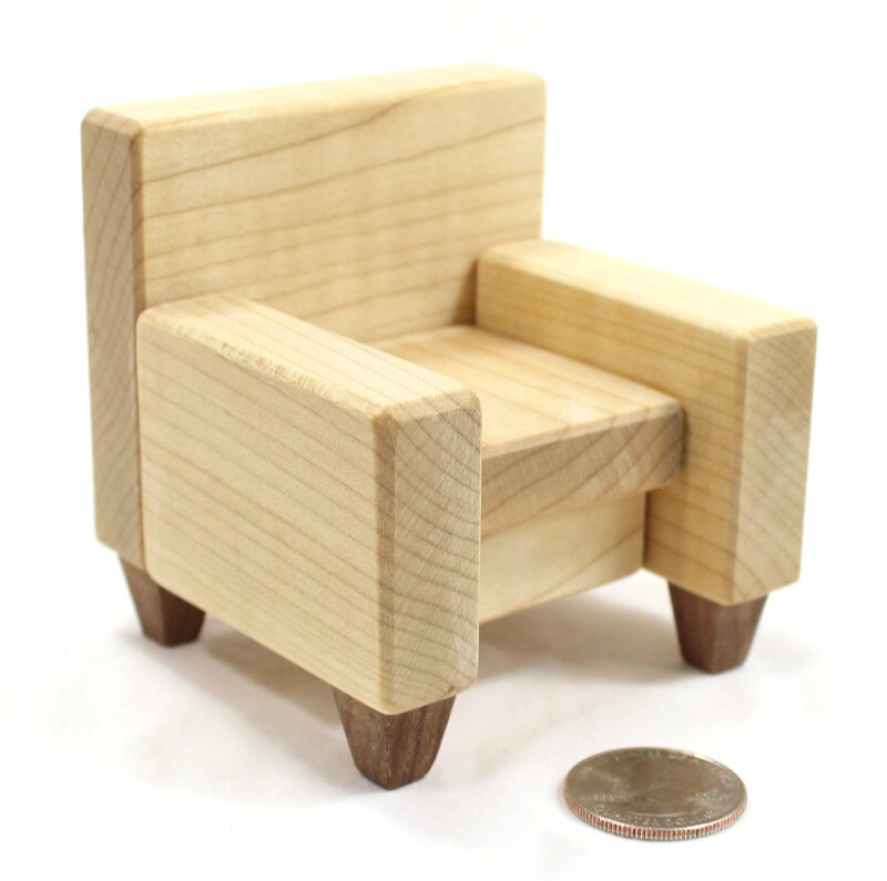 Miniature Leather Chair Made From Wood - Etsy