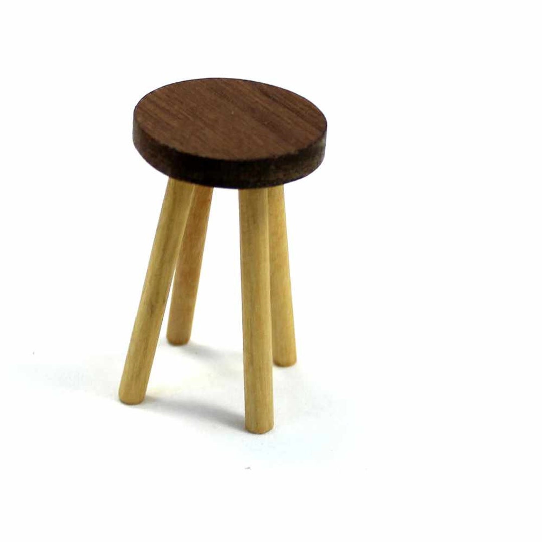Walnut Bar Stool, Barstool, Miniature Stool, Miniature Furniture ...