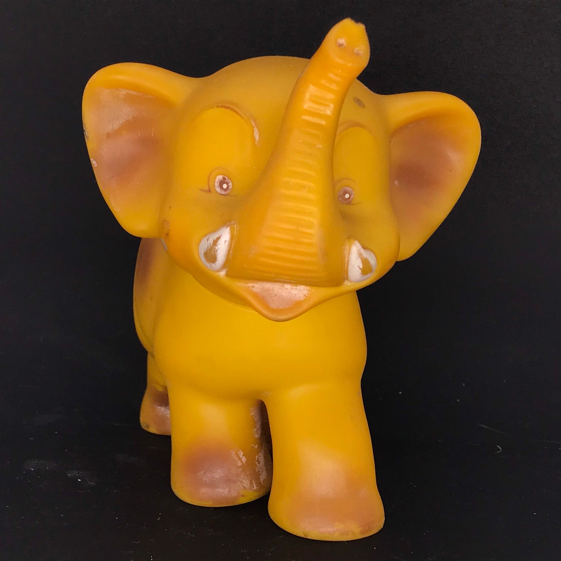 Vintage rubber vinyl squeak elephant toy by Estrela Brazil | Etsy