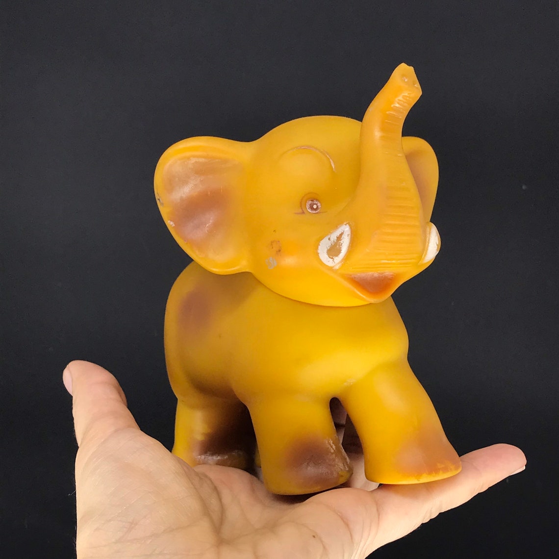 Vintage rubber vinyl squeak elephant toy by Estrela Brazil | Etsy