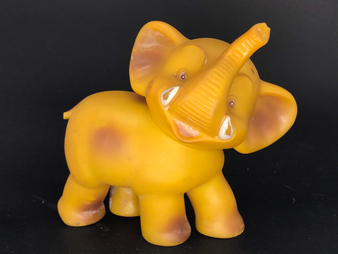 Vintage rubber vinyl squeak elephant toy by Estrela Brazil | Etsy