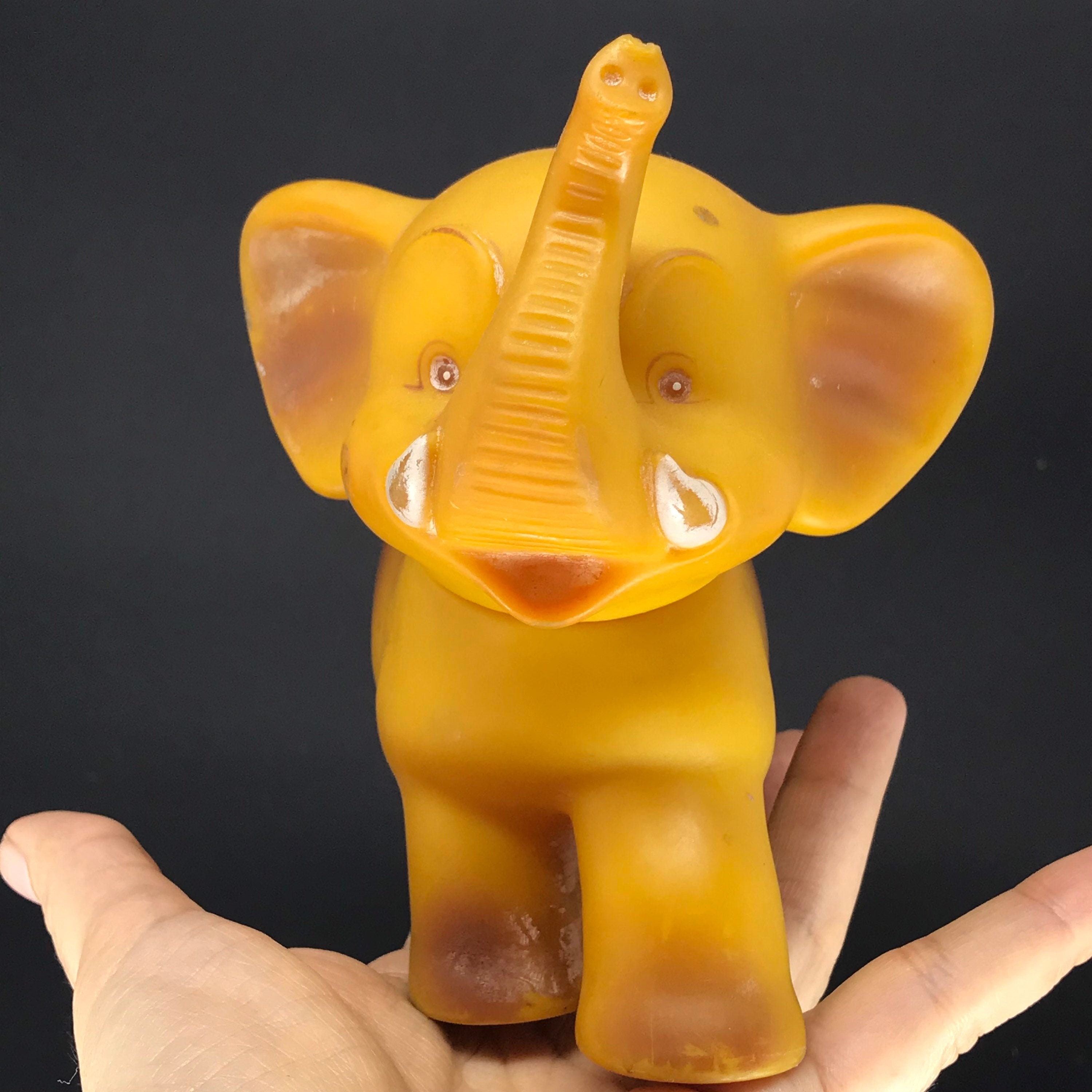 Vintage rubber vinyl squeak elephant toy by Estrela Brazil | Etsy