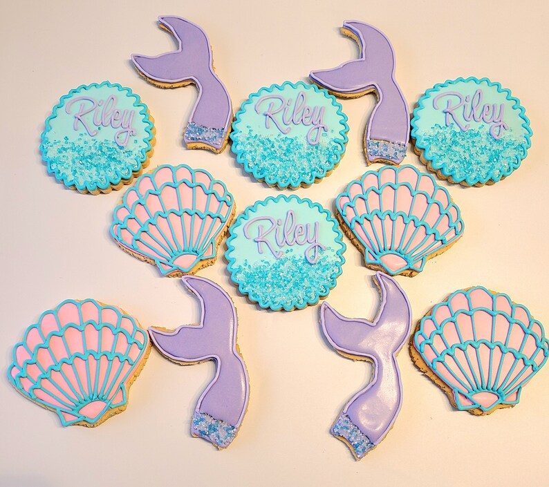 Mermaid Themed Cookies - 1 Dozen - Etsy