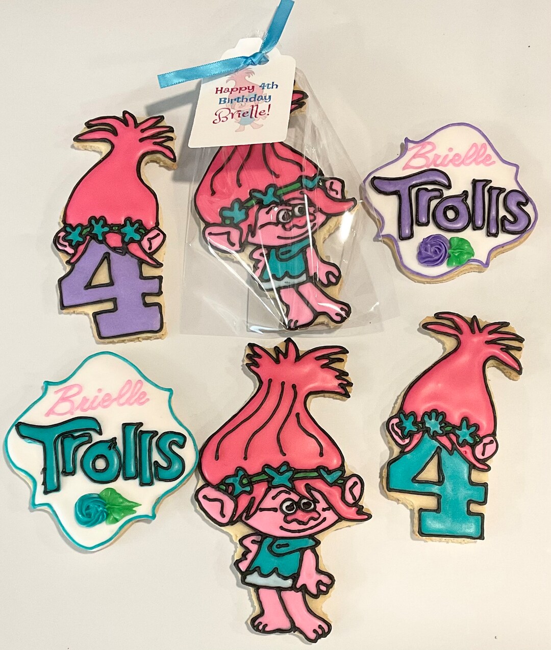 Trolls Character Cookies - 1 Dozen - Etsy