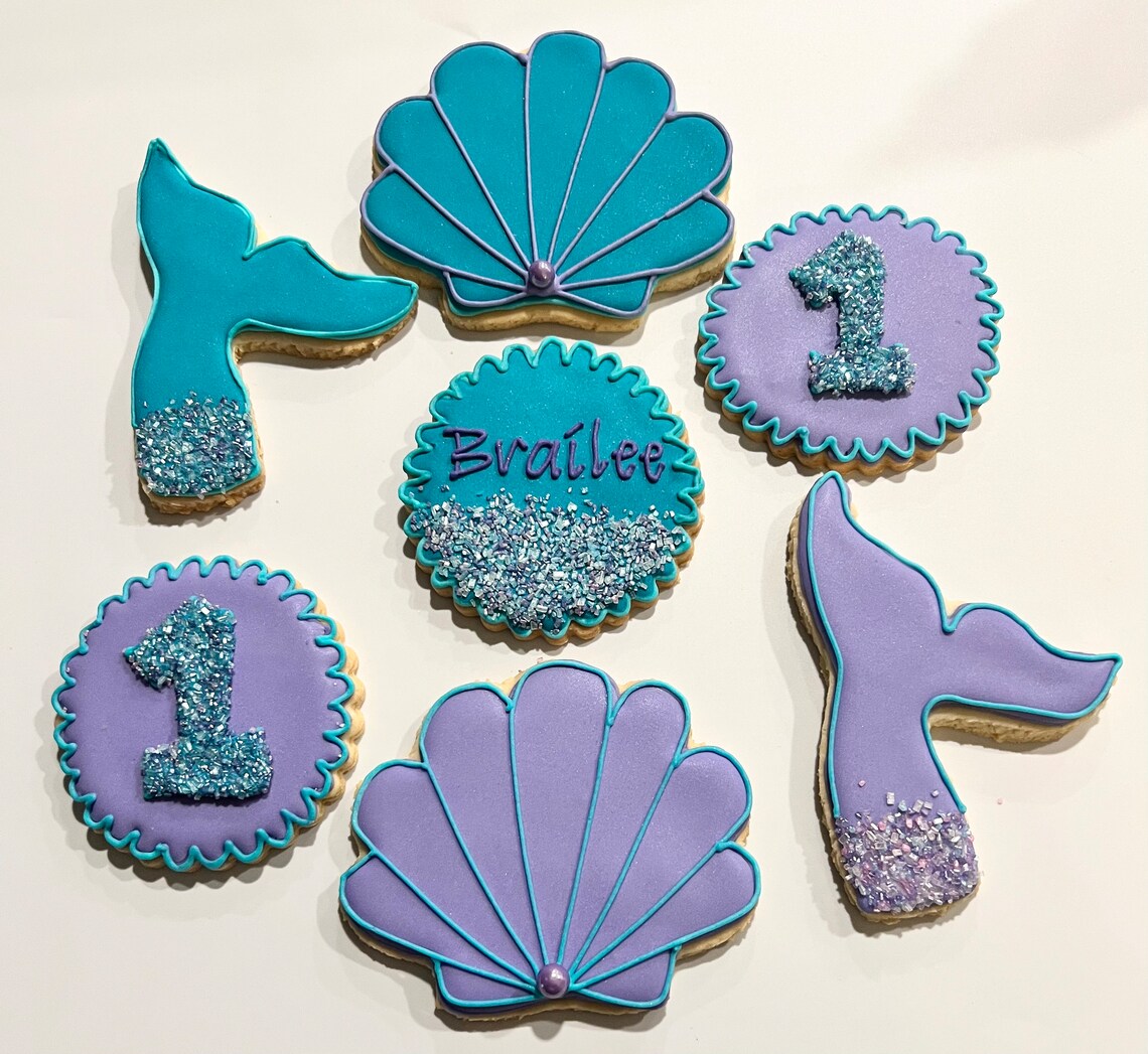 Mermaid Themed Cookies 1 Dozen - Etsy