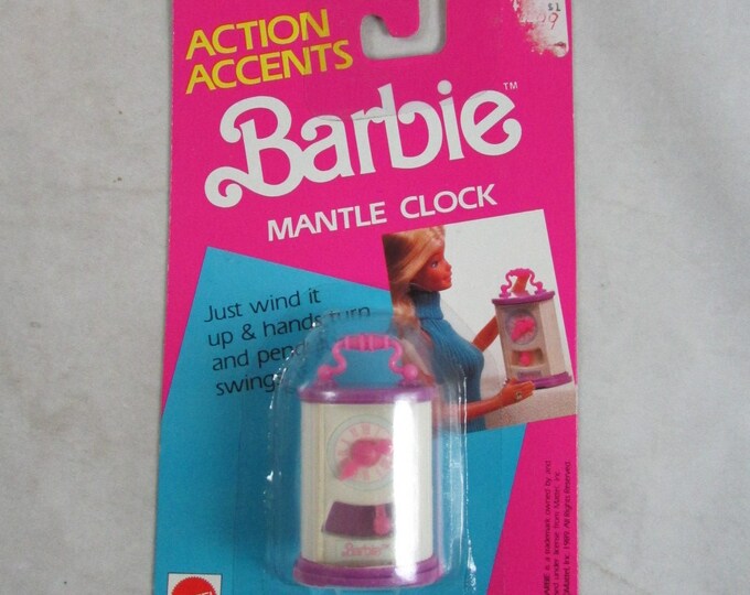 Mattel Action Accents Barbie Mantle Clock New in Package Miniature Wind ...