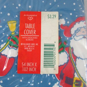 Santa Table Cover Paper 54 X 102" Vintage Hallmark Christmas Holiday ...