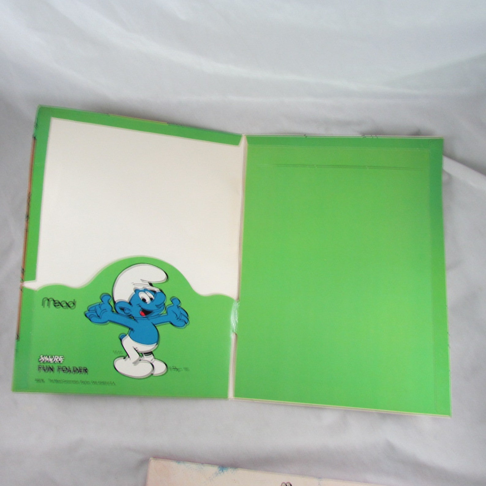 Smurf Fun Folders 2 PEYO Paper School Supplies Mead Vintage - Etsy