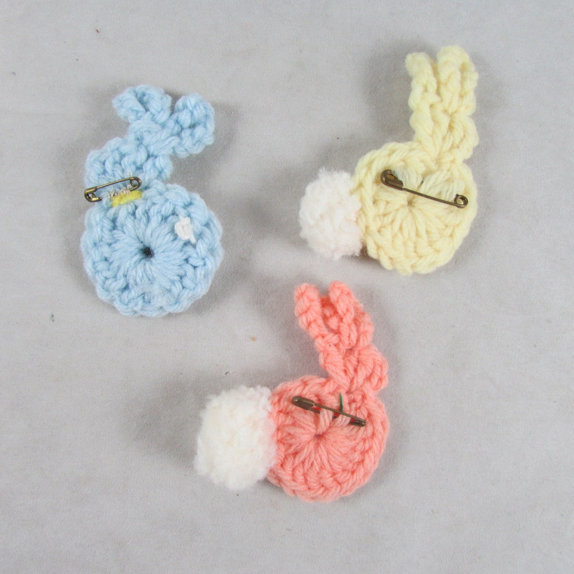 Crocheted Bunny Rabbit Brooch Pin Handmade Vintage - Etsy