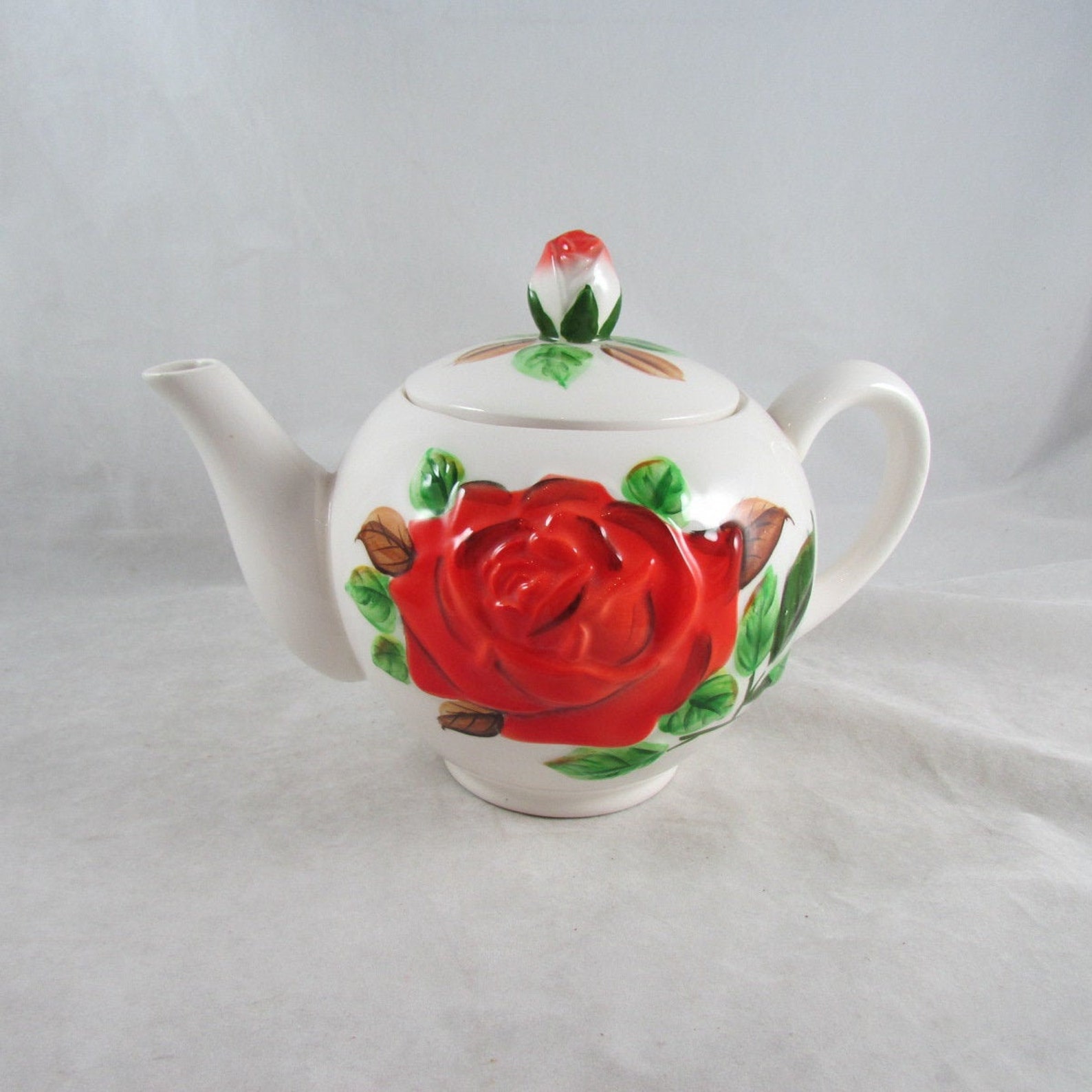 Rose Floral Tea Pot Raised Design Made in Japan Vintage Shabby | Etsy
