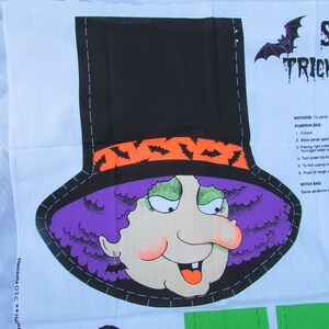 Sew Scary Trick or Treat Bags Cut and Sew Patterns Witch Pumpkin ...