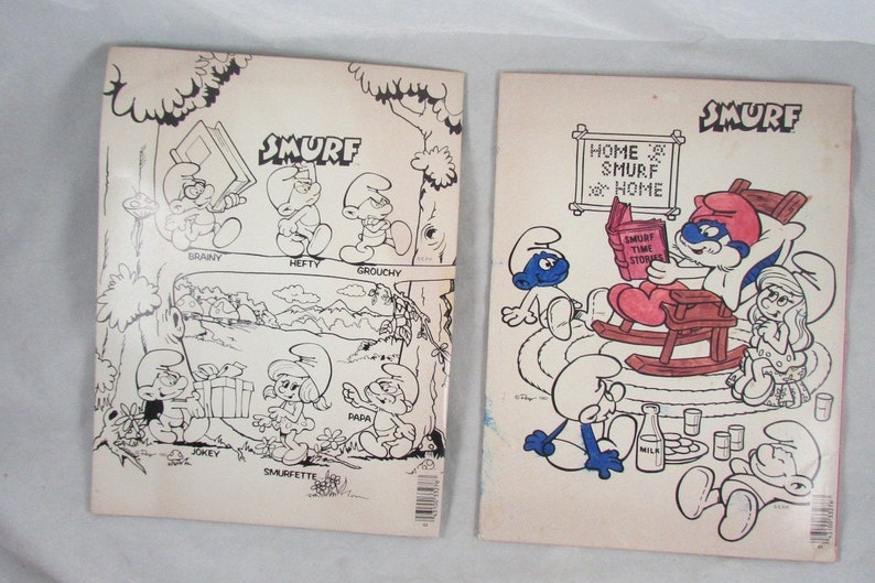 Smurf Fun Folders 2 PEYO Paper School Supplies Mead Vintage | Etsy