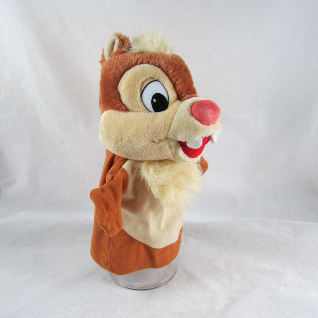 Vintage DALE Disney Mattel Chip and Dale Plush Hand Puppet 10" Red Nose ...