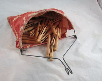 Vintage Clothes Pin Holder - Etsy