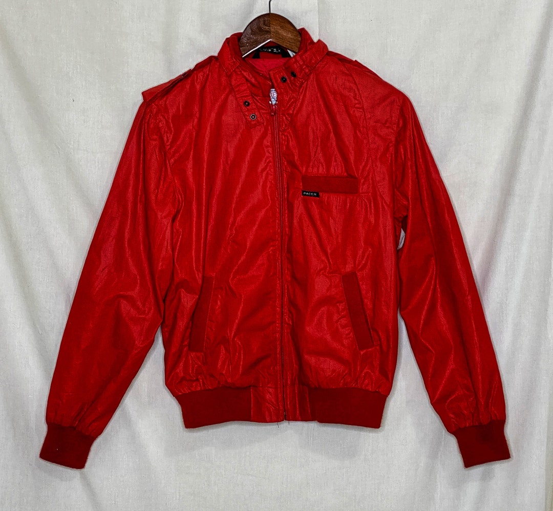 PACER Sportswear Cafe Racer Neck Jacket Shoulder Straps Size M Red ...