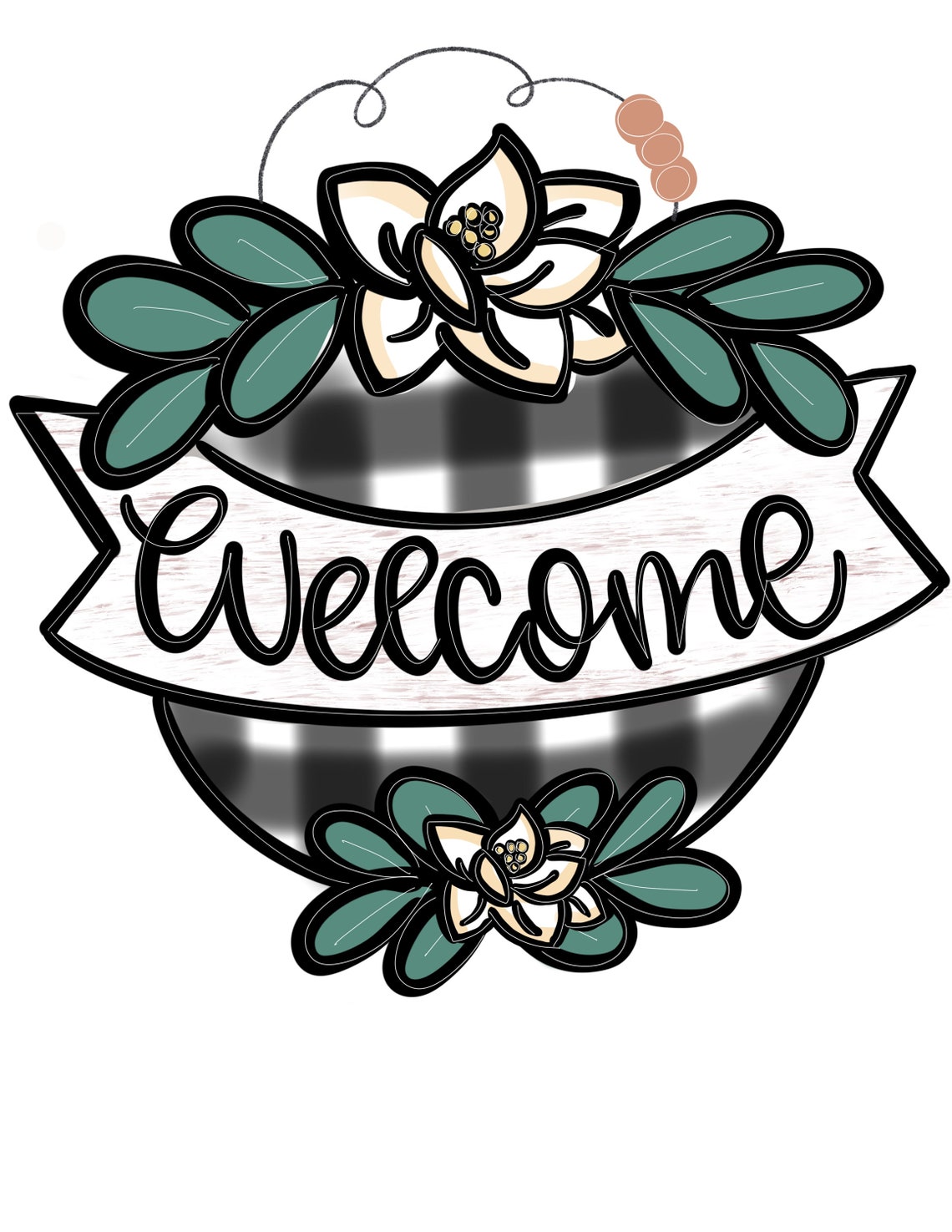 TEMPLATE: Magnolia Door Hanger Greenery Door Hanger Wreath - Etsy