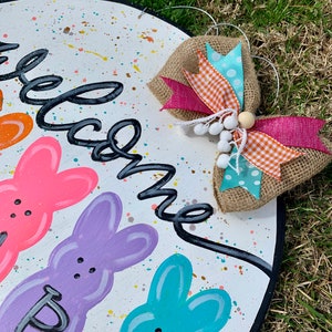 Easter Door Hanger, Easter Peeps Door Hanger, Easter Wood Door Hanger ...