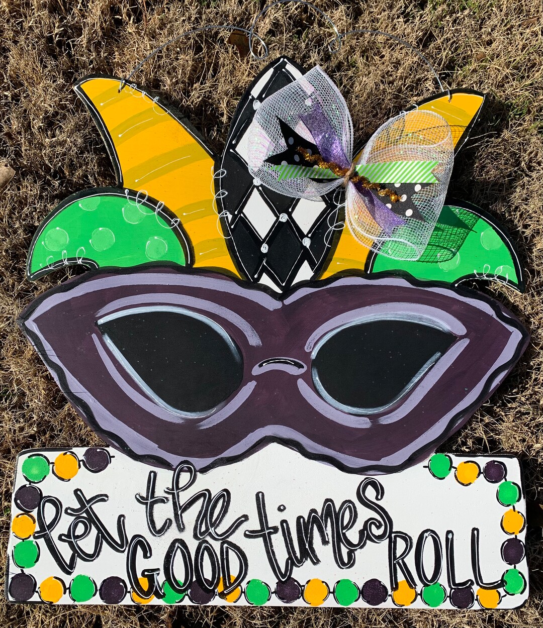 Mardi Gras Door Hanger, King Cake Door Hanger, Happy Mardi Gras, Mardi ...