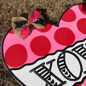 Valentines Day Door Hanger, Heart Door Hanger, Xoxo Door Hanger, Wood Door Hanger, Personalized ...