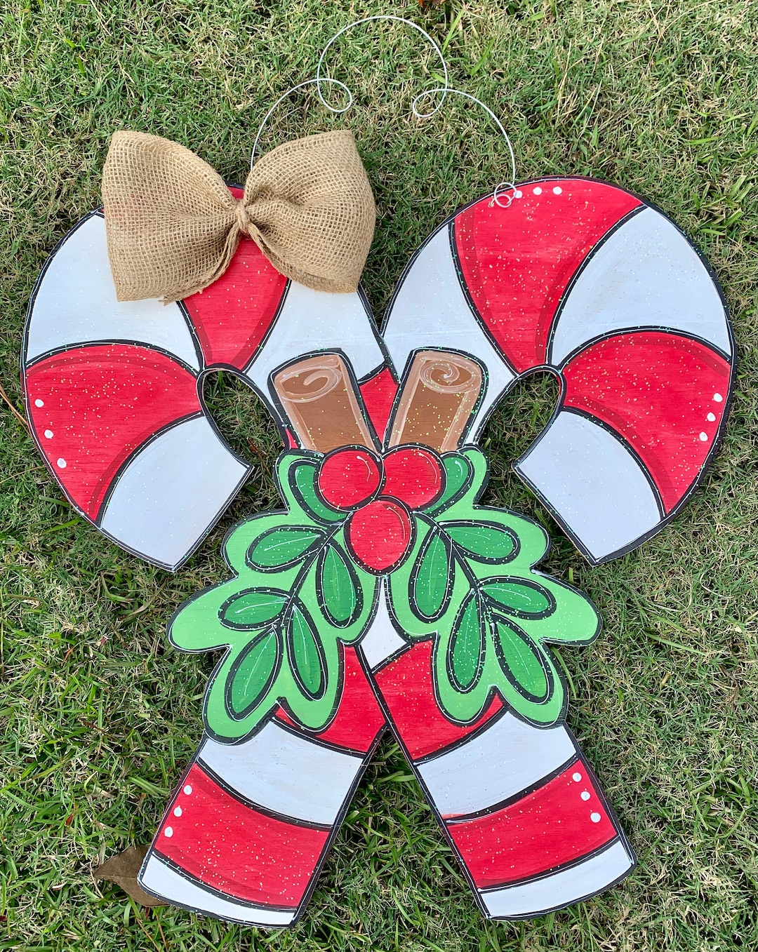 Candy Cane Door Hanger, Christmas Door Hanger, Christmas Candy Cane ...