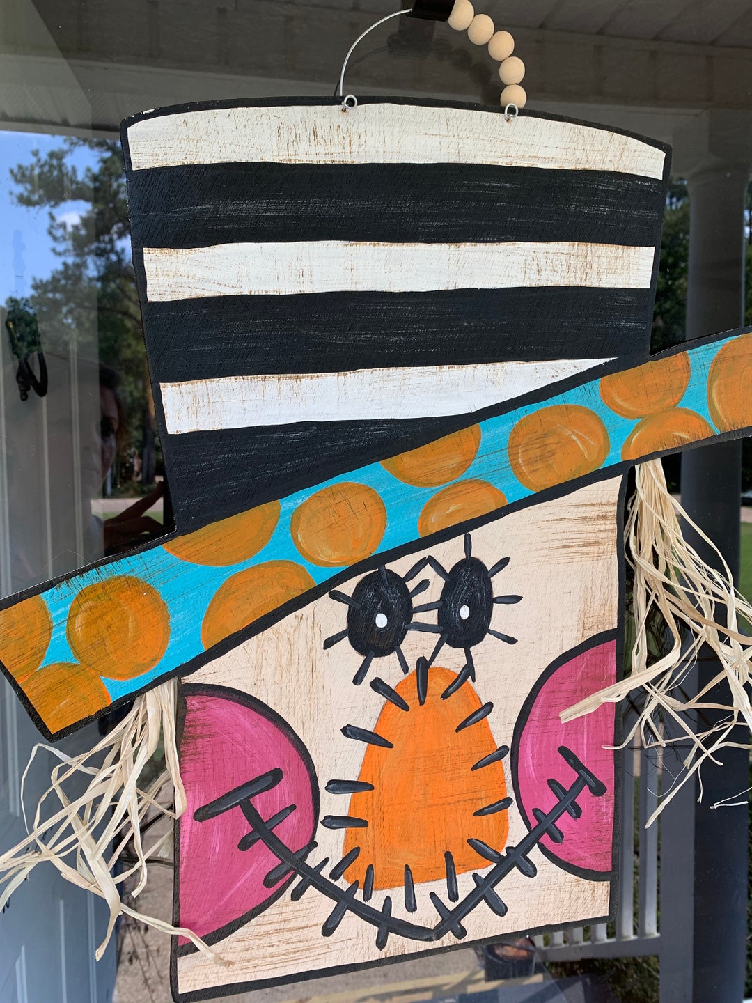 Scarecrow Wood Door Hanger, Fall Wood Door Hanger, Harvest Door Hanger ...
