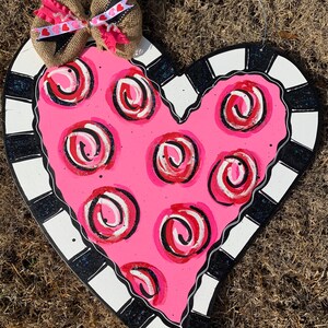 Valentine’s Day Door Hanger, Whimsical Heart Door Hanger, Valentines ...