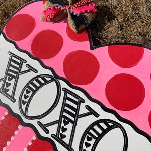 Valentines Day Door Hanger, Heart Door Hanger, Xoxo Door Hanger, Wood Door Hanger, Personalized ...